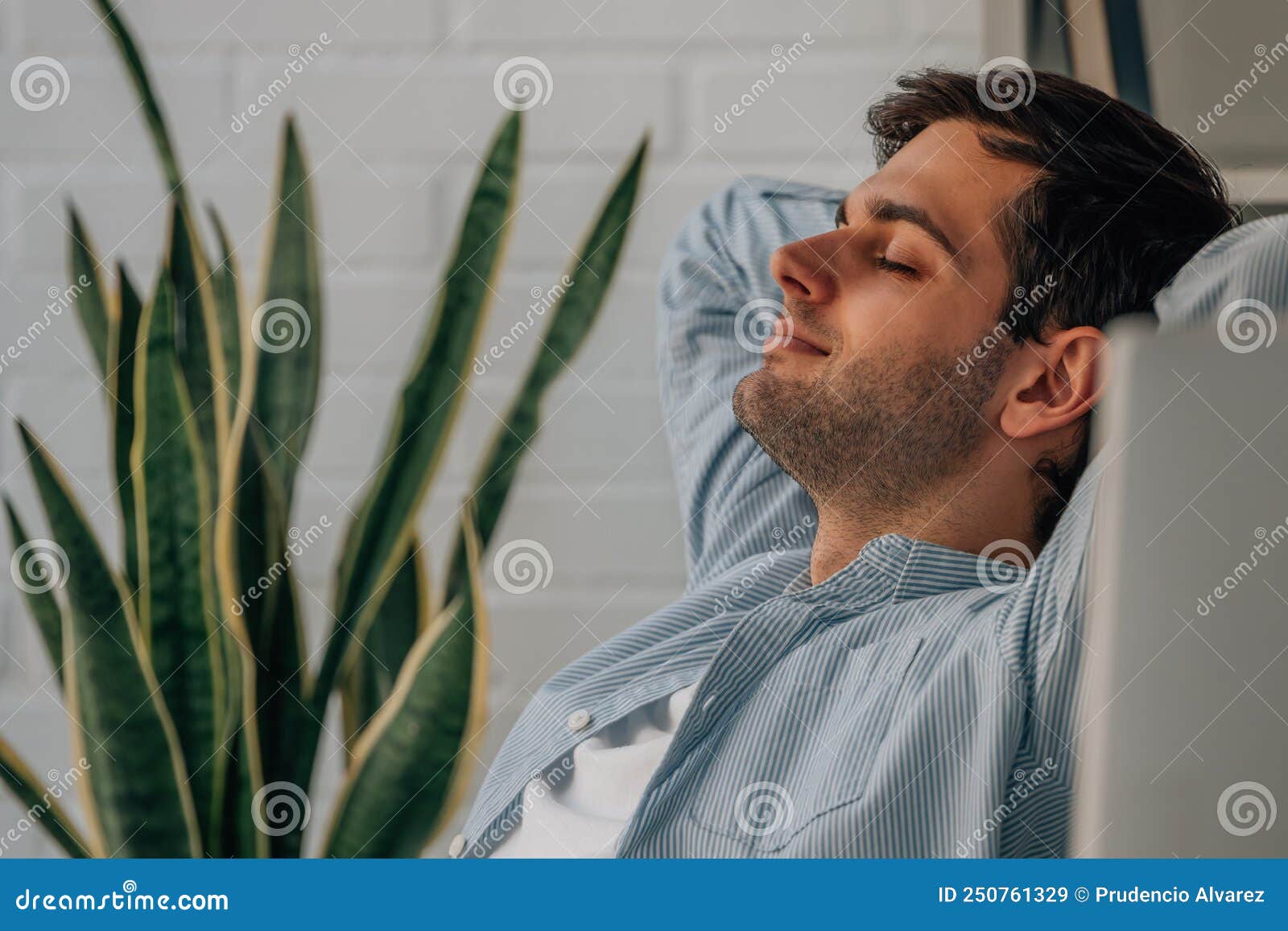 Man at home relaxed stock image. Image of rest, meditate - 250761329