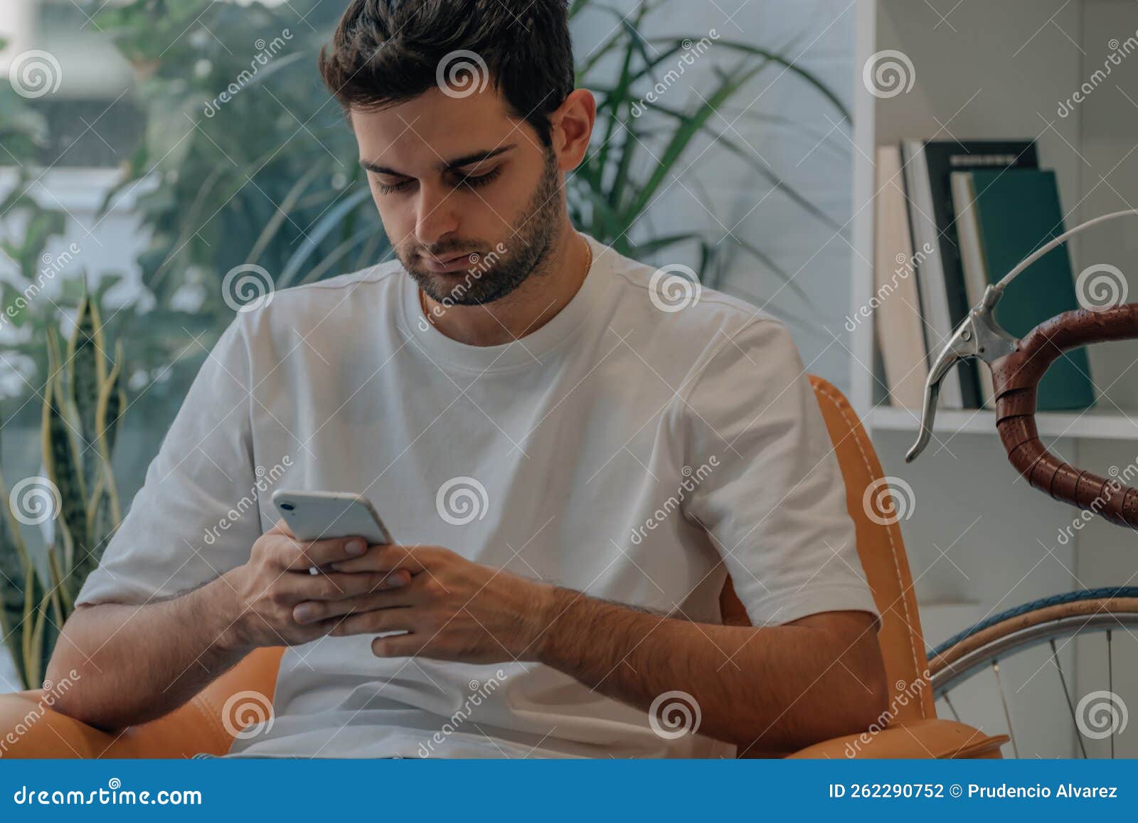 Man at Home on Sofa with Mobile Phone Stock Photo - Image of home ...
