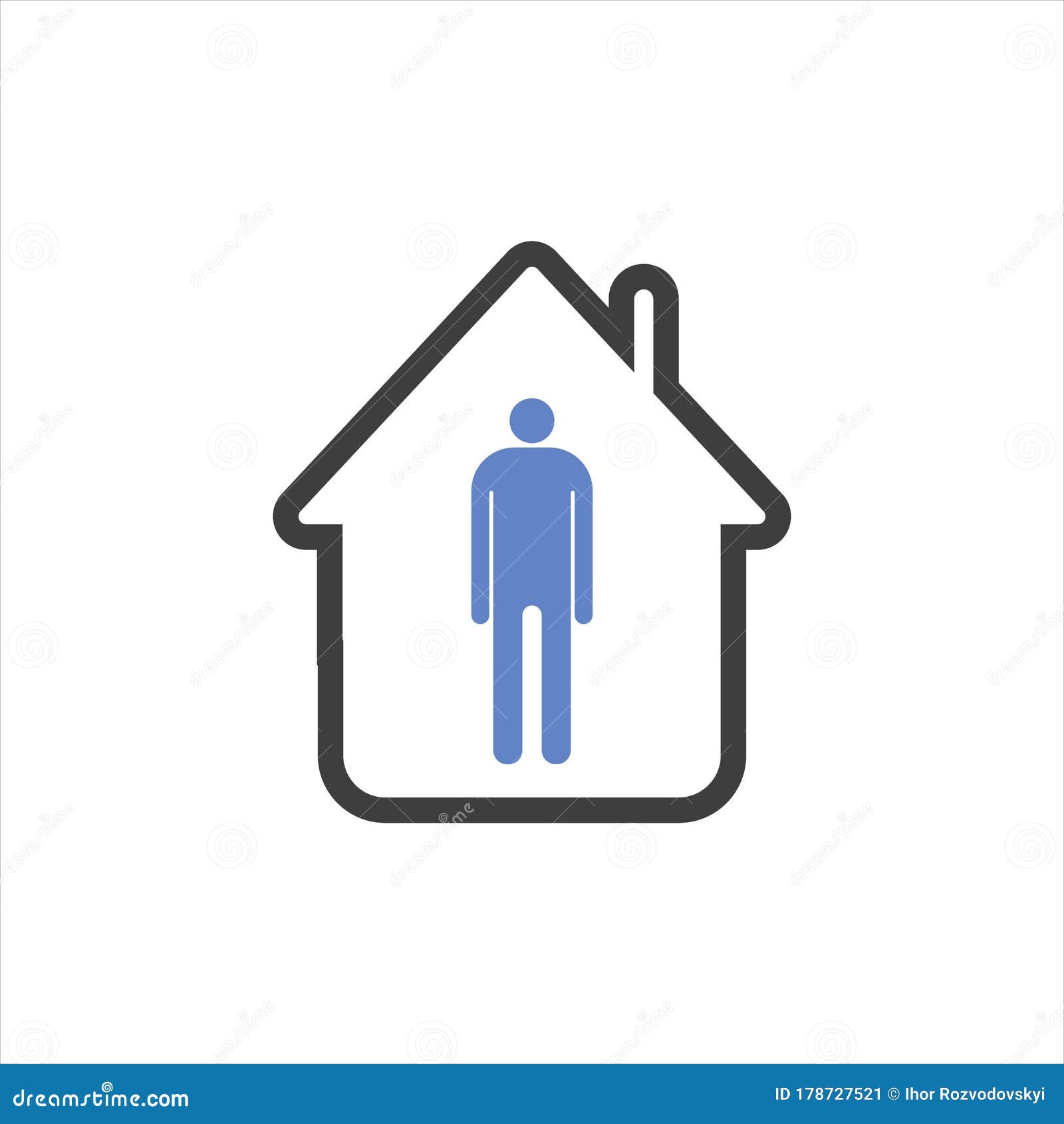 Man in House Vector Icons on White Background Stock Illustration ...
