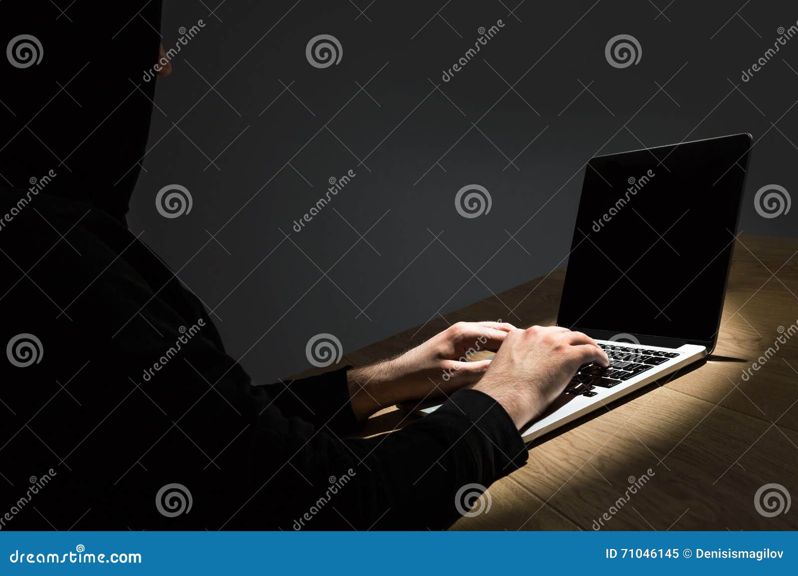 Man with Hood Hacking Notebook Stock Image - Image of hood, keyboard ...