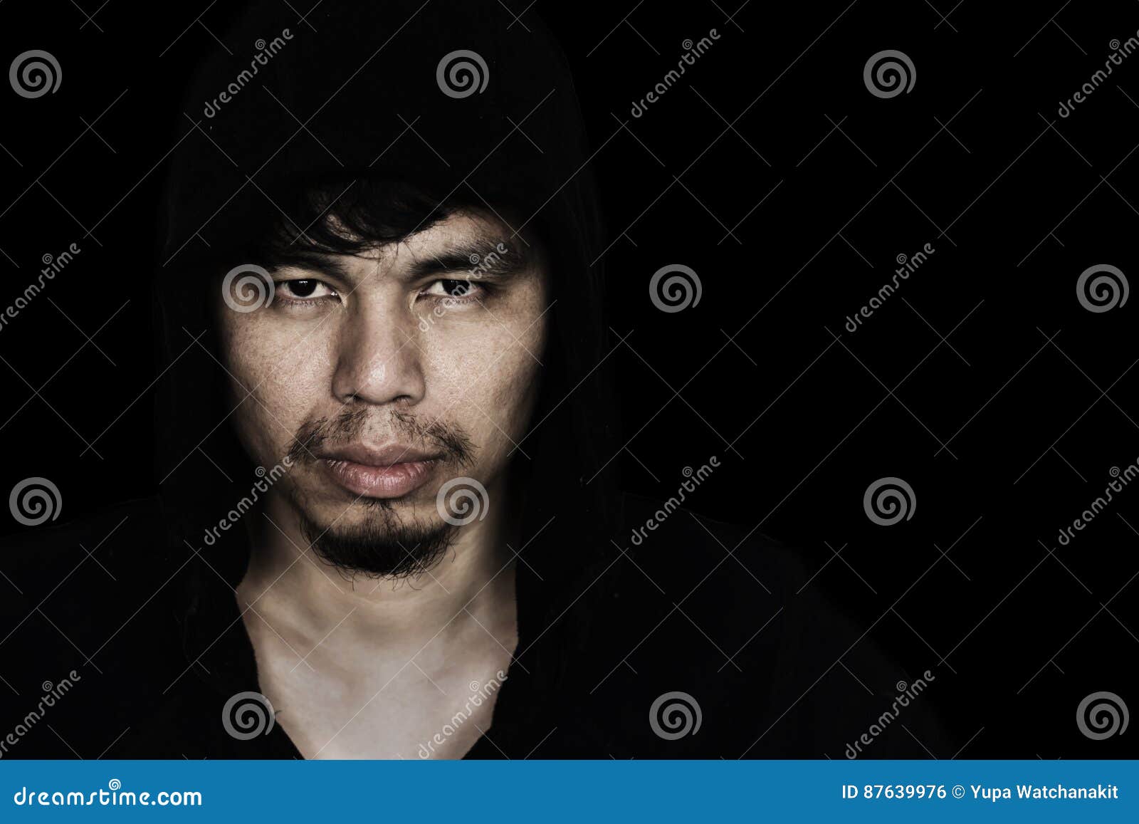 Man In Hood With Scary Face Stock Photography | CartoonDealer.com #84888050