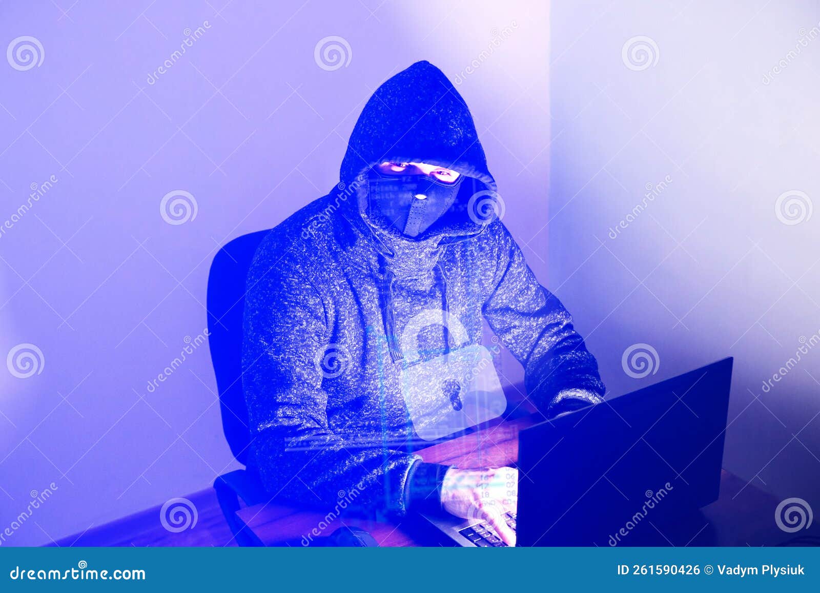 Man in Hoodie is Hacking Personal Data. Information Security ...