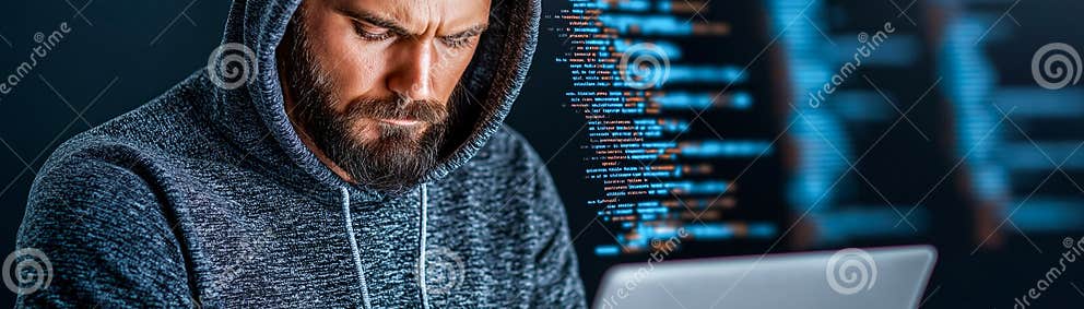 Deep in Code the Journey of a Passionate Coder Stock Illustration ...