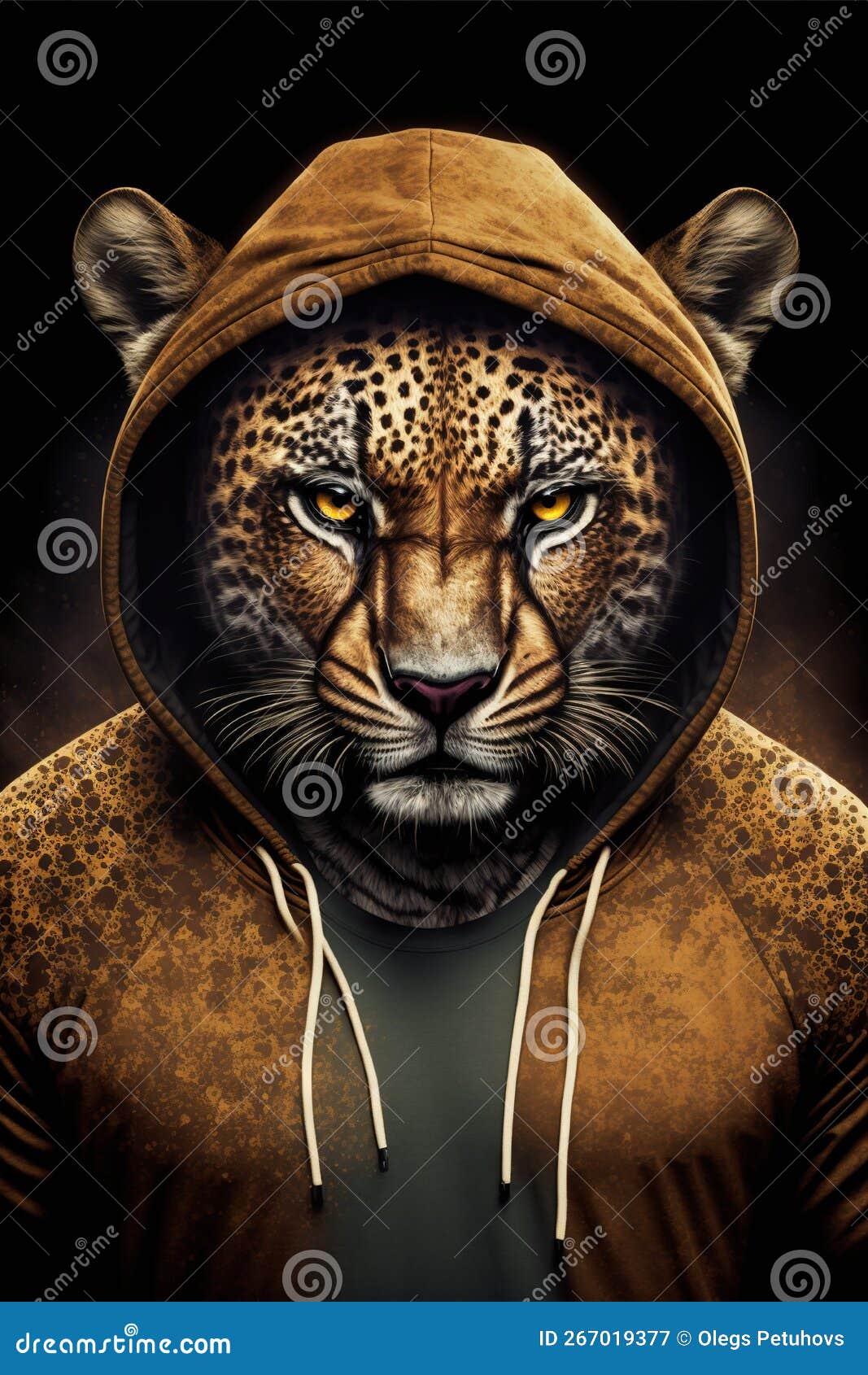 A Man with a Hoodie on and a Leopard Face on His Face is Shown in the ...