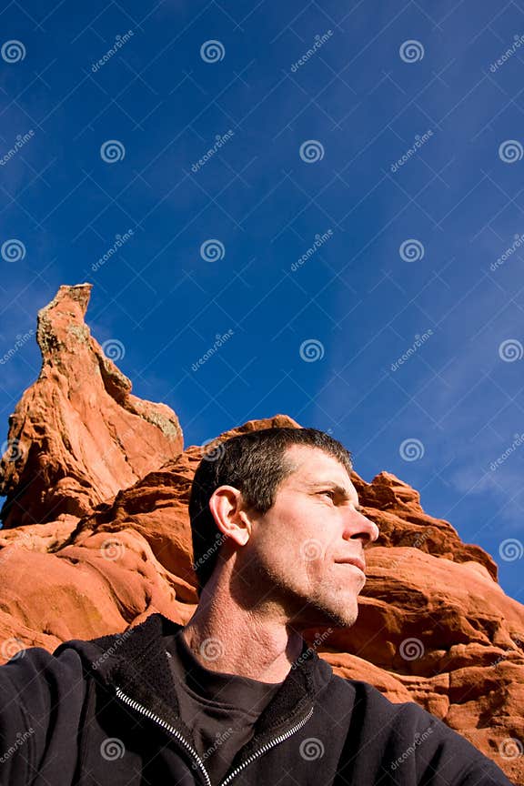 Man and Hoodoo stock image. Image of handsome, alone - 12066157