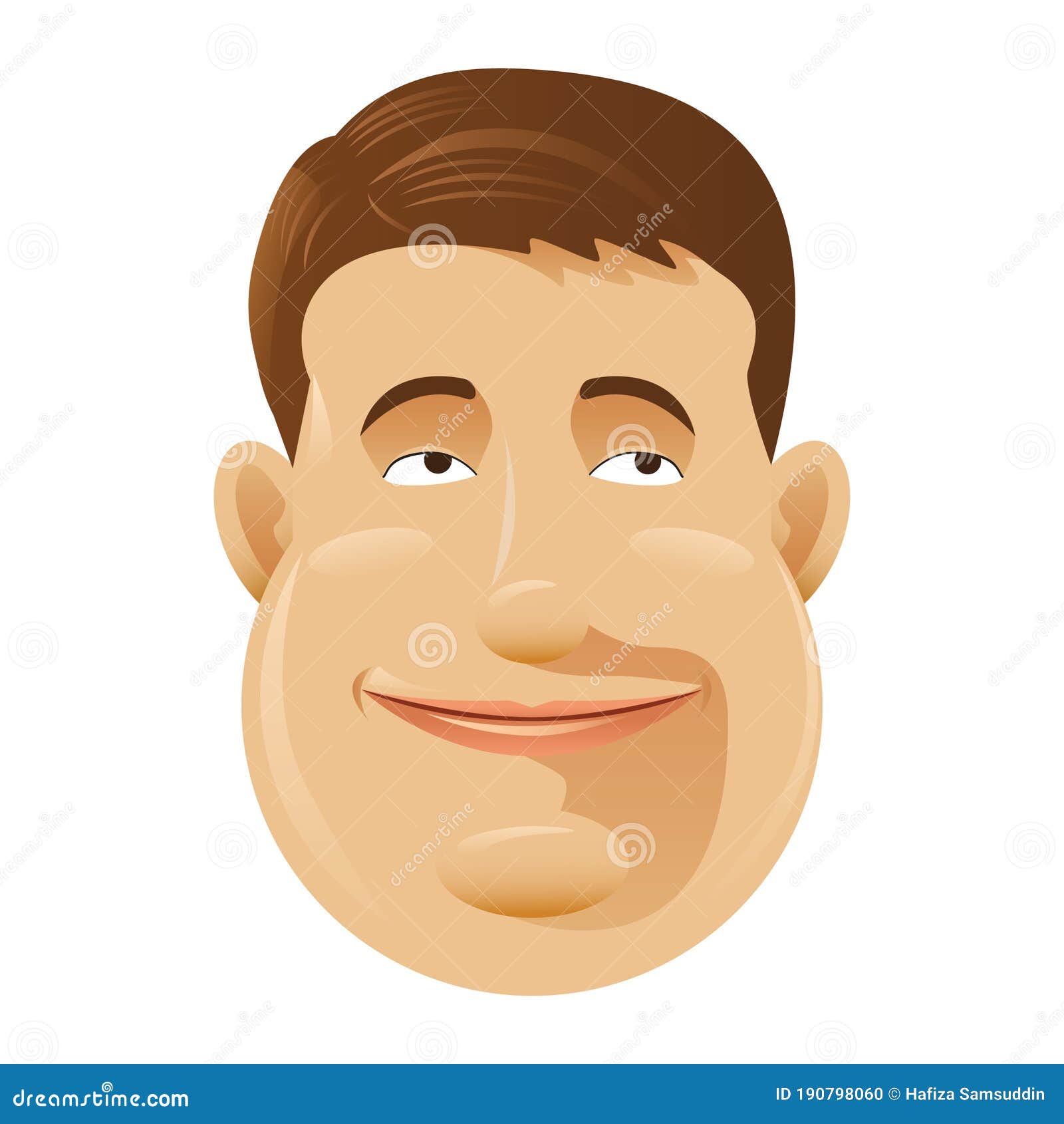 Man with Hopeful Expression. Vector Illustration Decorative Design ...