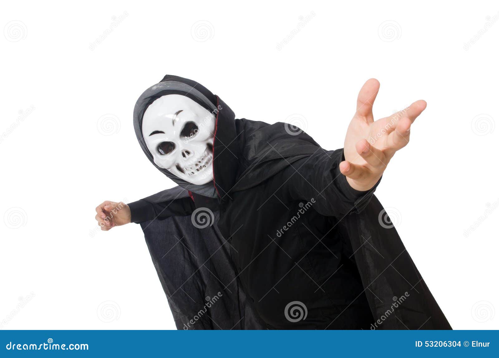 Man in Horror Costume with Mask Isolated on White Stock Photo - Image ...
