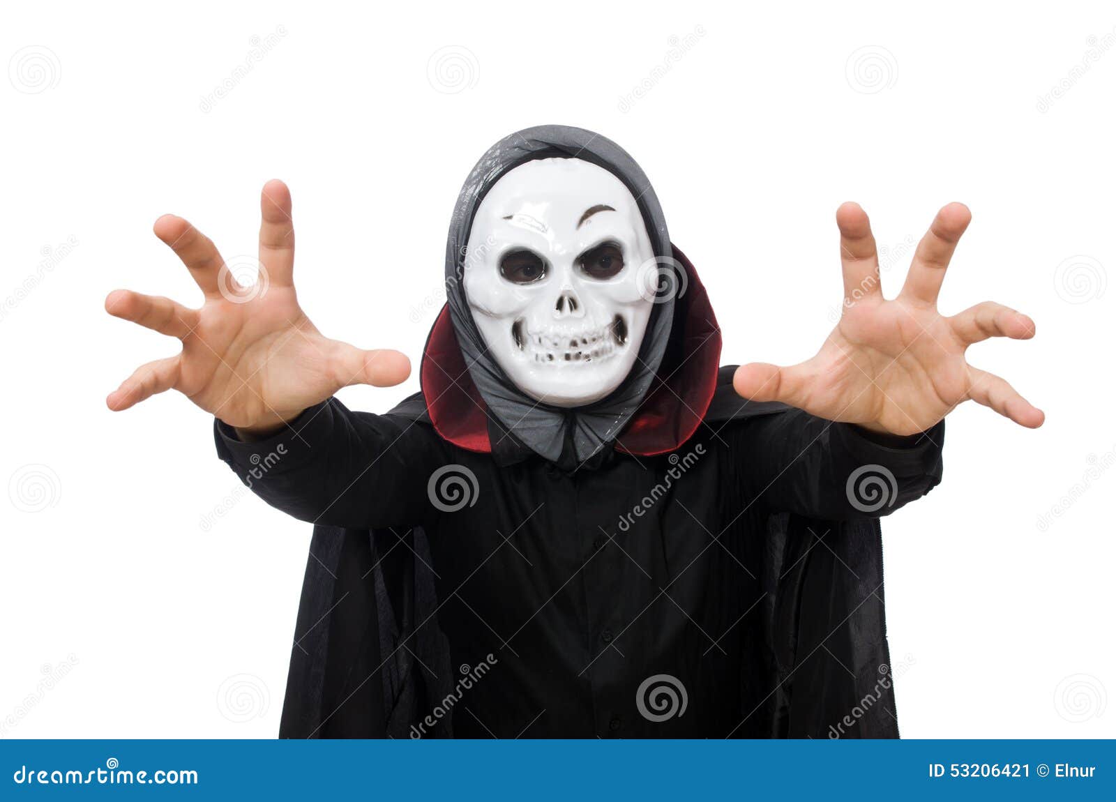 Man in Horror Costume with Mask Isolated on White Stock Image - Image ...