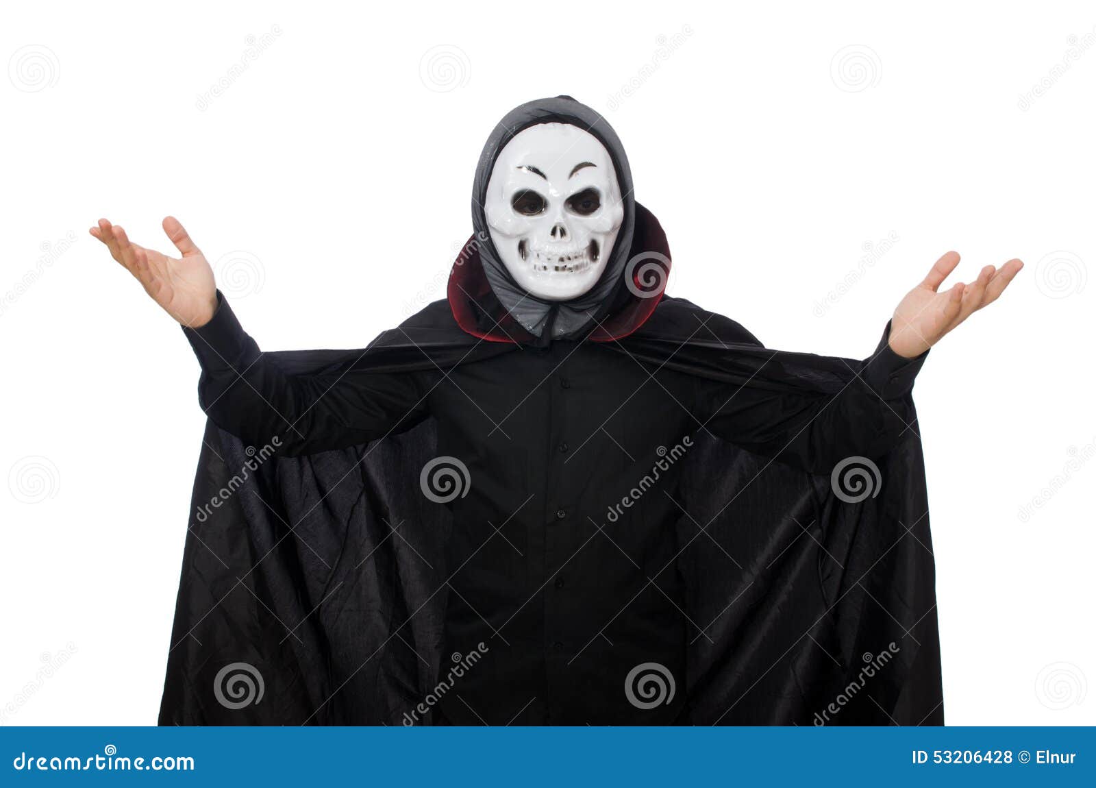 Man in Horror Costume with Mask Isolated on White Stock Photo - Image ...