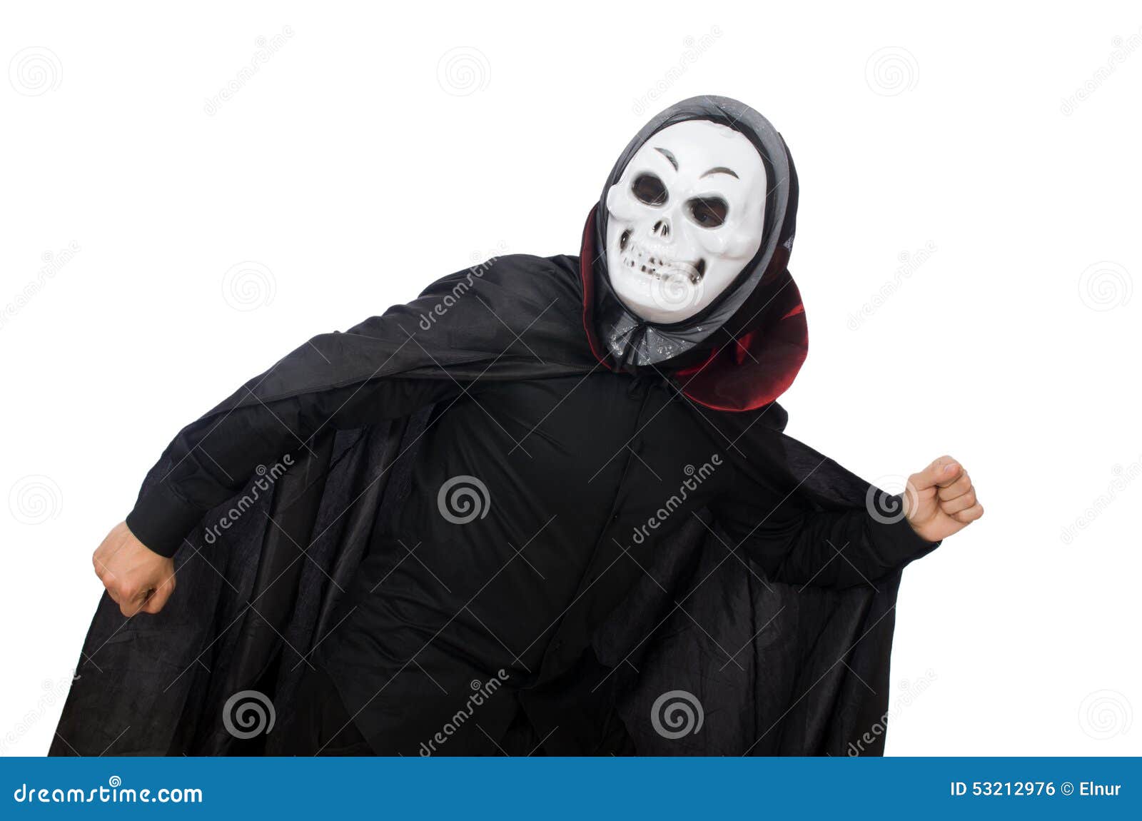 Man in Horror Costume with Mask Isolated on White Stock Photo - Image ...