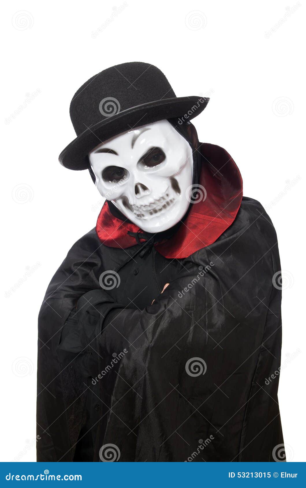 Man in Horror Costume with Mask Isolated on White Stock Image - Image ...