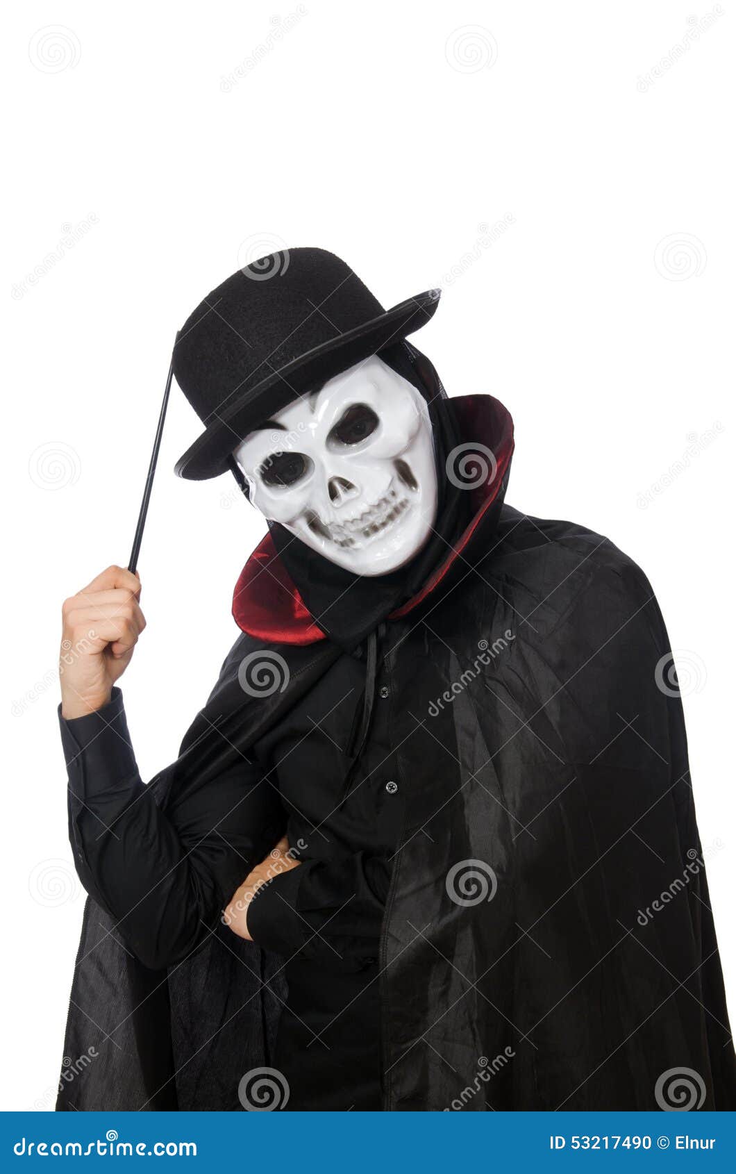 Man in Horror Costume with Mask Isolated on White Stock Photo - Image ...