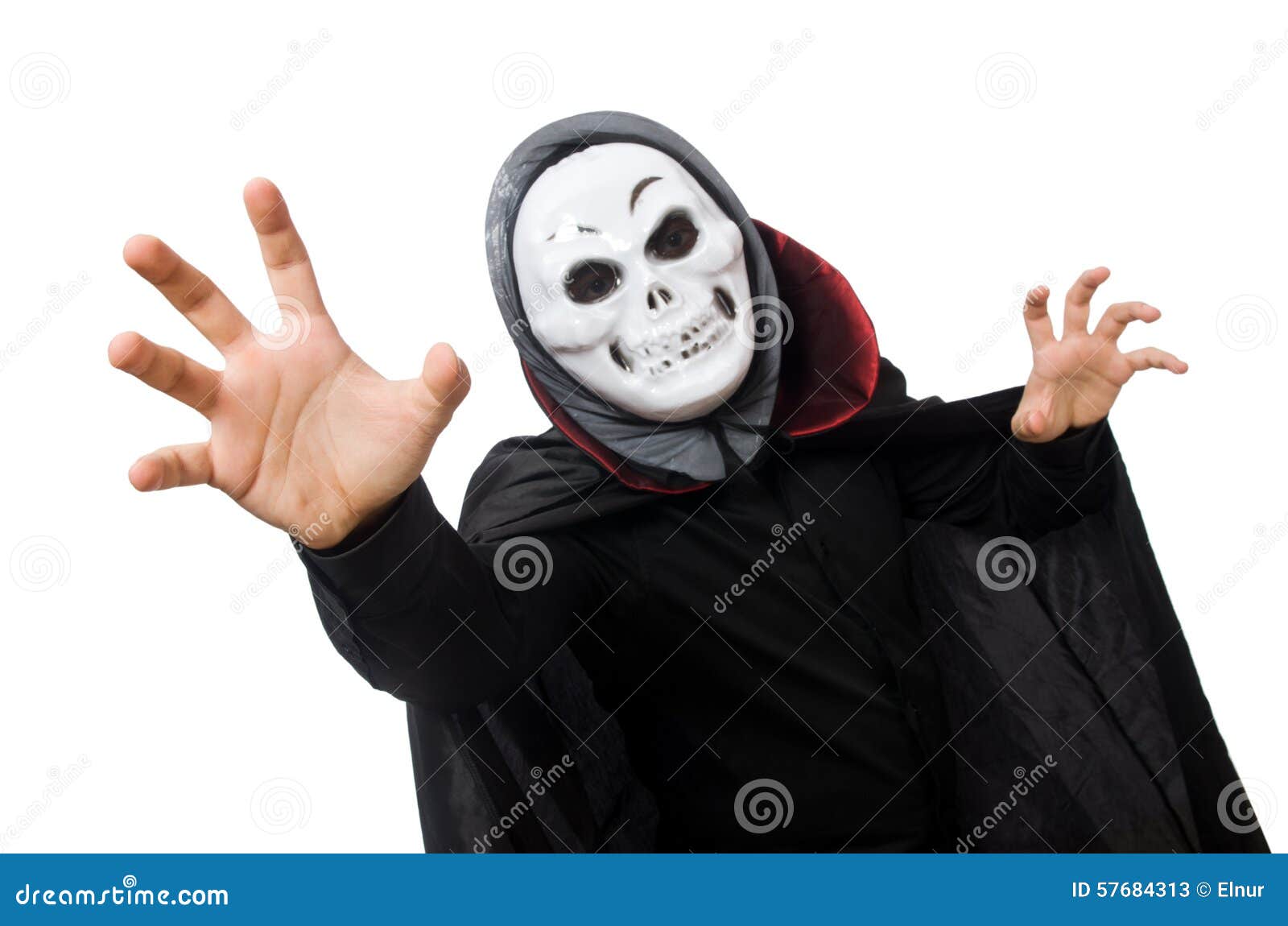 Man in Horror Costume with Mask Isolated on White Stock Image - Image ...