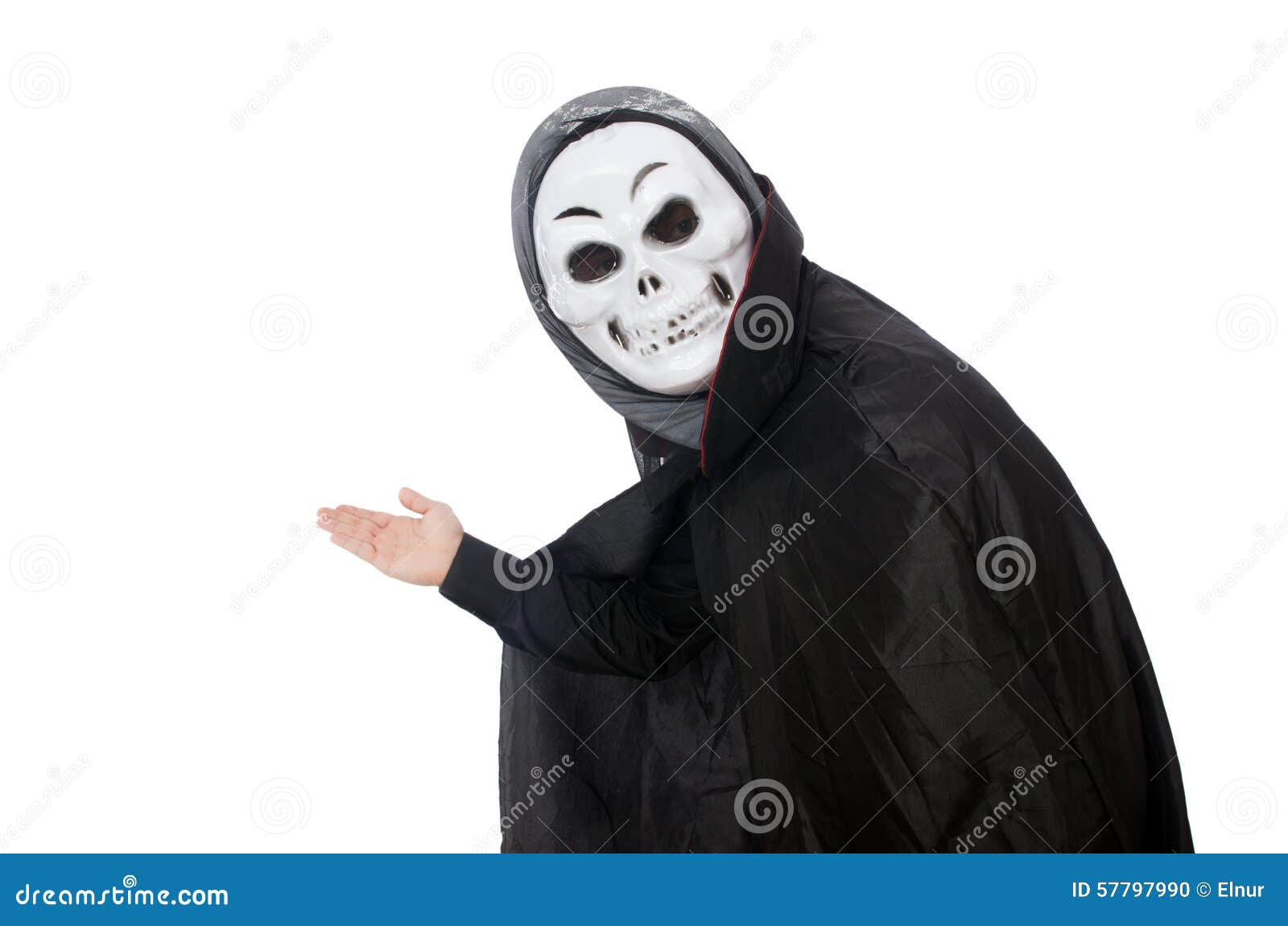 Man in Horror Costume with Mask Isolated on White Stock Photo - Image ...