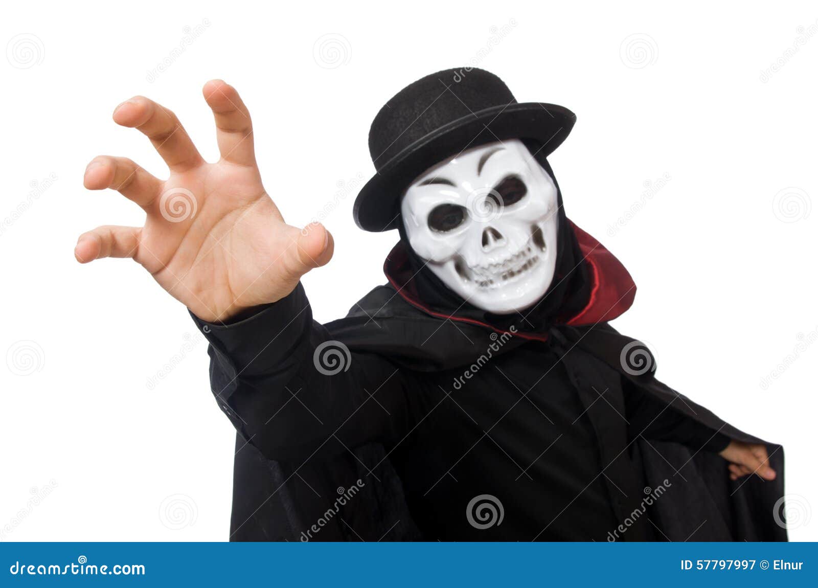 Man in Horror Costume with Mask Isolated on White Stock Image - Image ...
