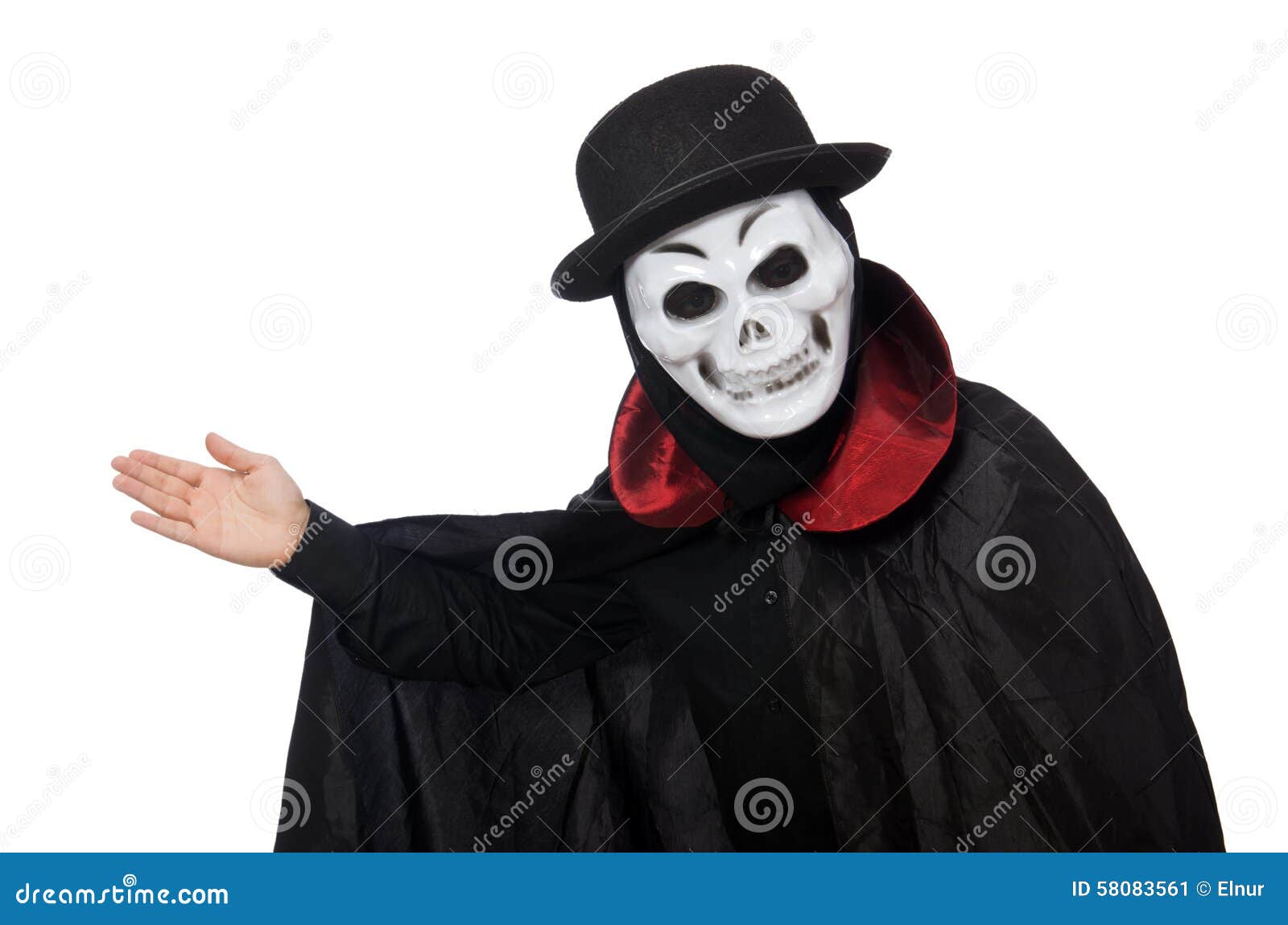 Man in Horror Costume with Mask Isolated on White Stock Image - Image ...