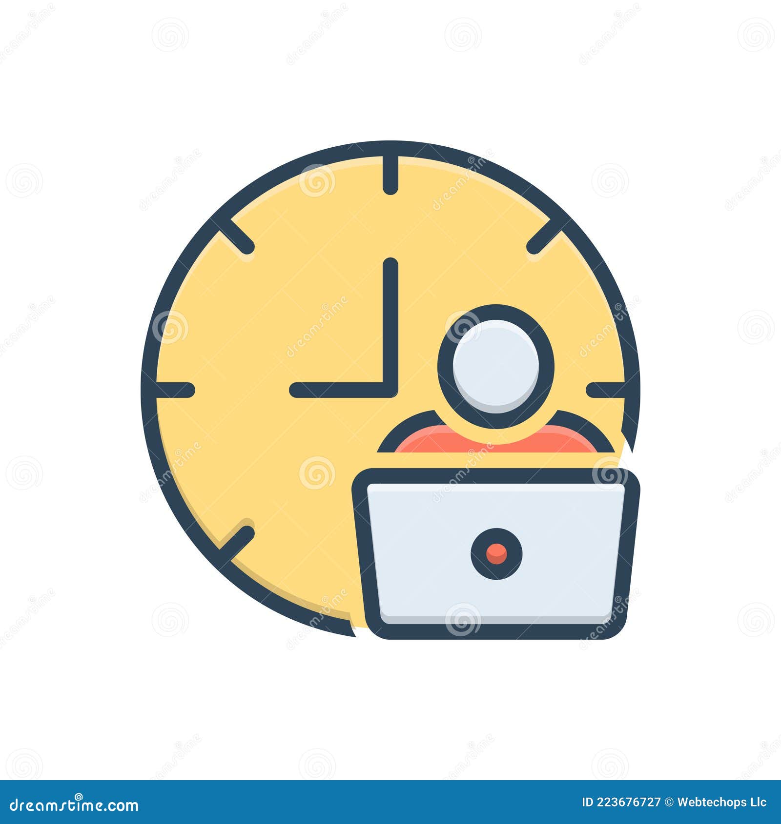 Color Illustration Icon for Man Hour, Work and Hourly Stock ... Color Illustration Icon for Man Hour, Work and Hourly Stock ...