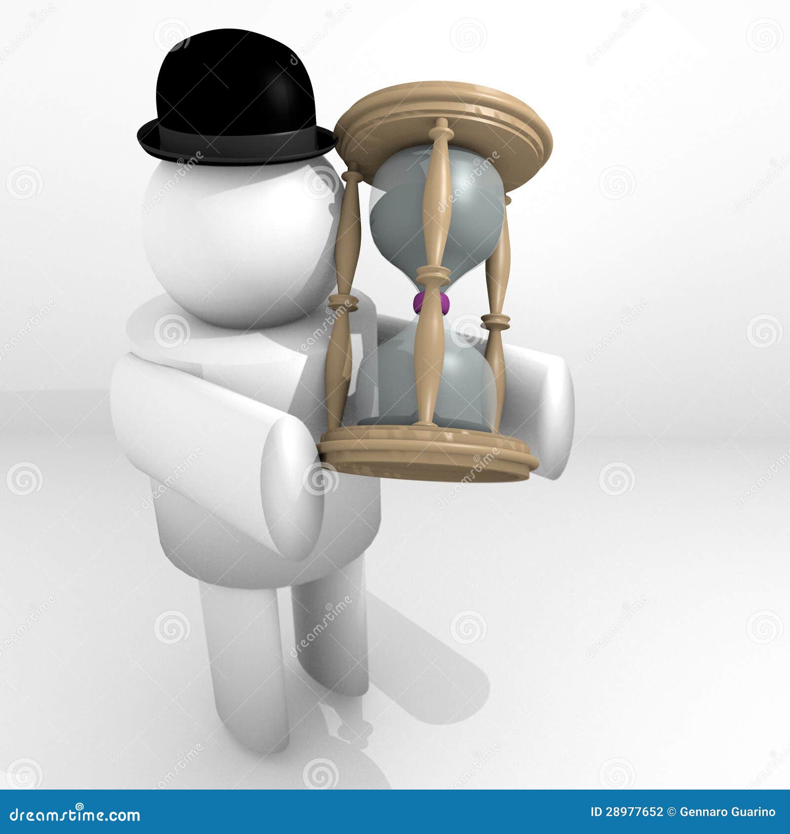 Man with hourglass stock illustration. Illustration of white - 28977652