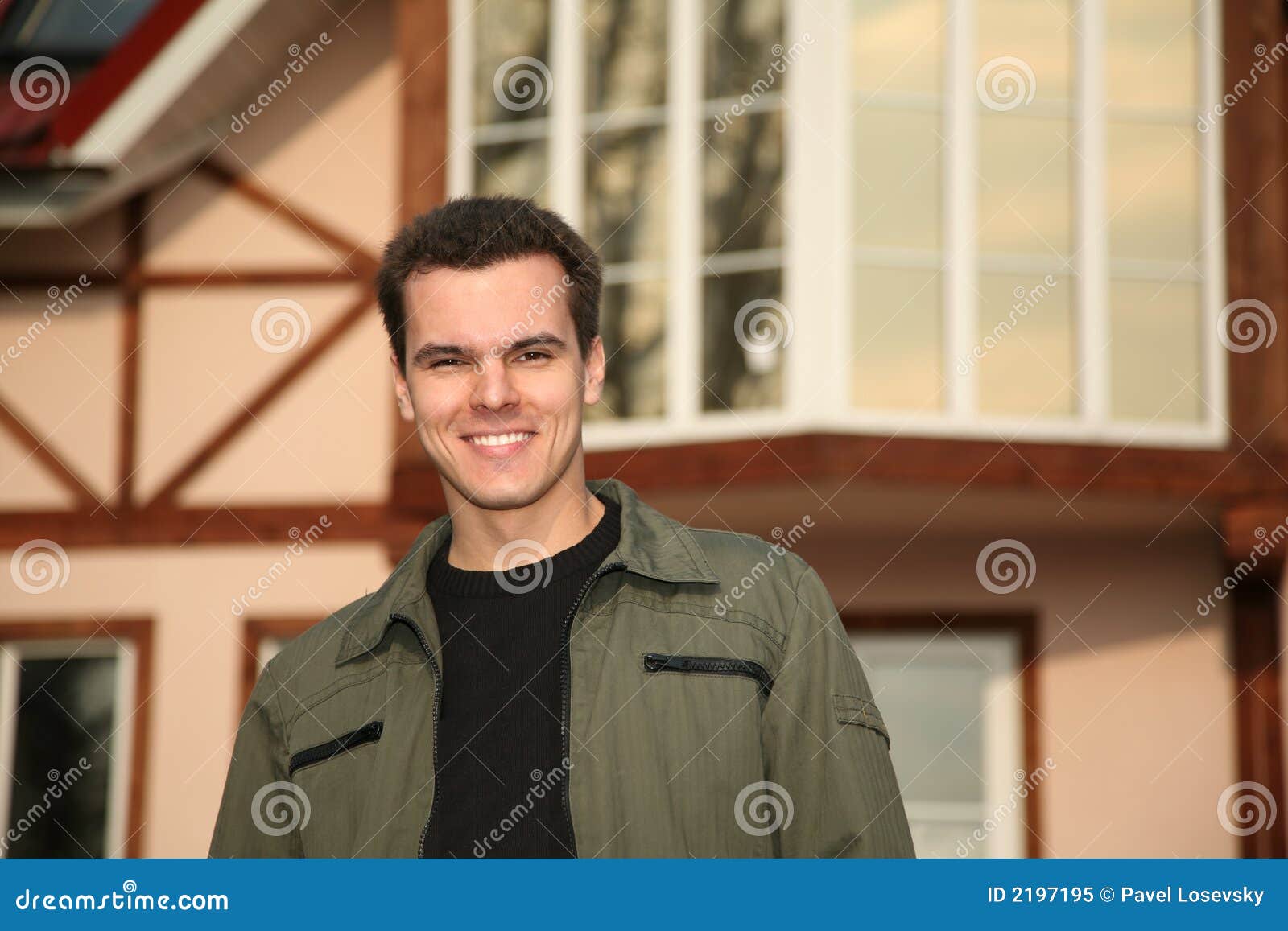 Man and house stock image. Image of buying, estate, build - 2197195