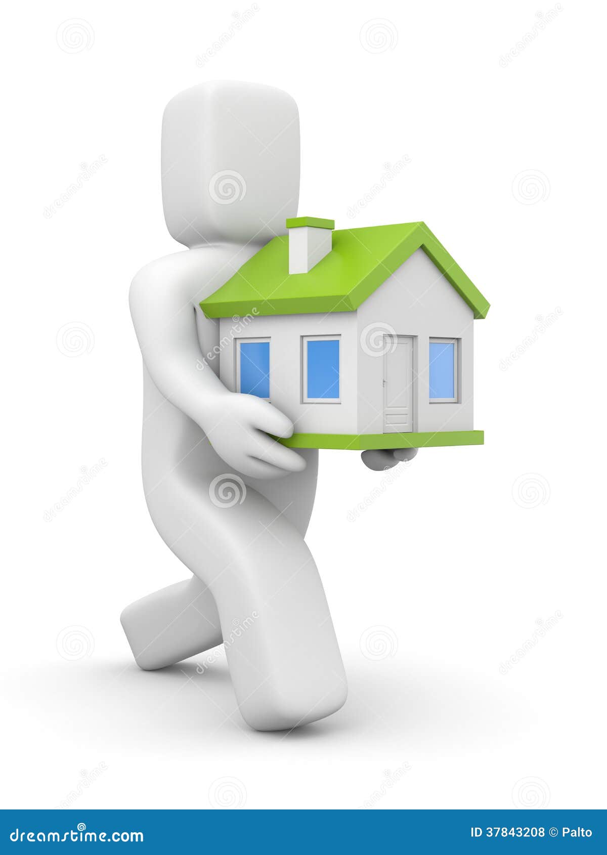 Man with house stock illustration. Illustration of roof - 37843208