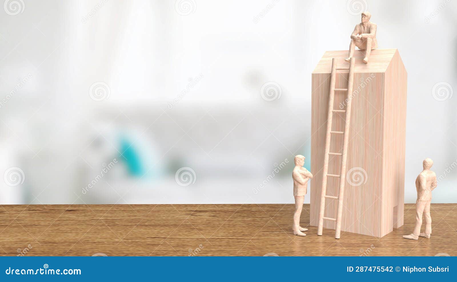 The Man and House for Building Business Concept 3d Rendering Stock ...