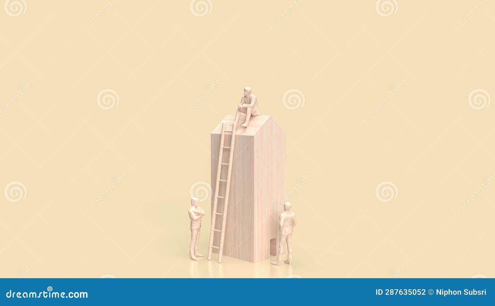 The Man and House for Building Business Concept 3d Rendering Stock ...