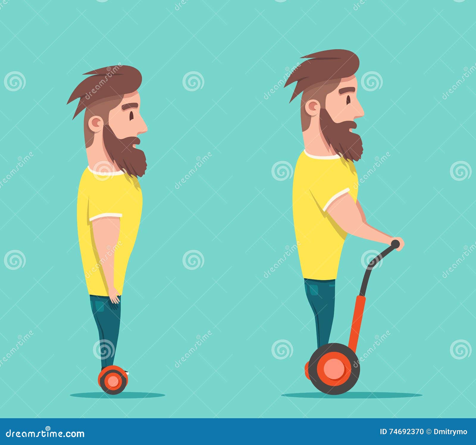 Man on Hoverboard. Cartoon Vector Illustration Stock Vector ...