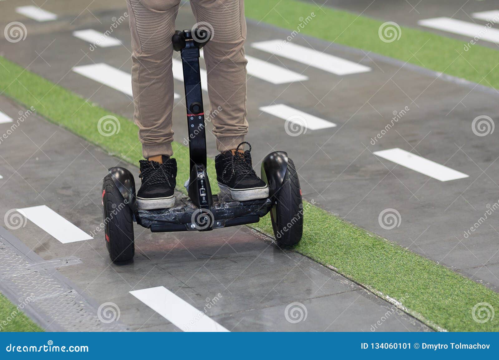 Man on the Hoverboard and Road Markings Stock Image - Image of person ...