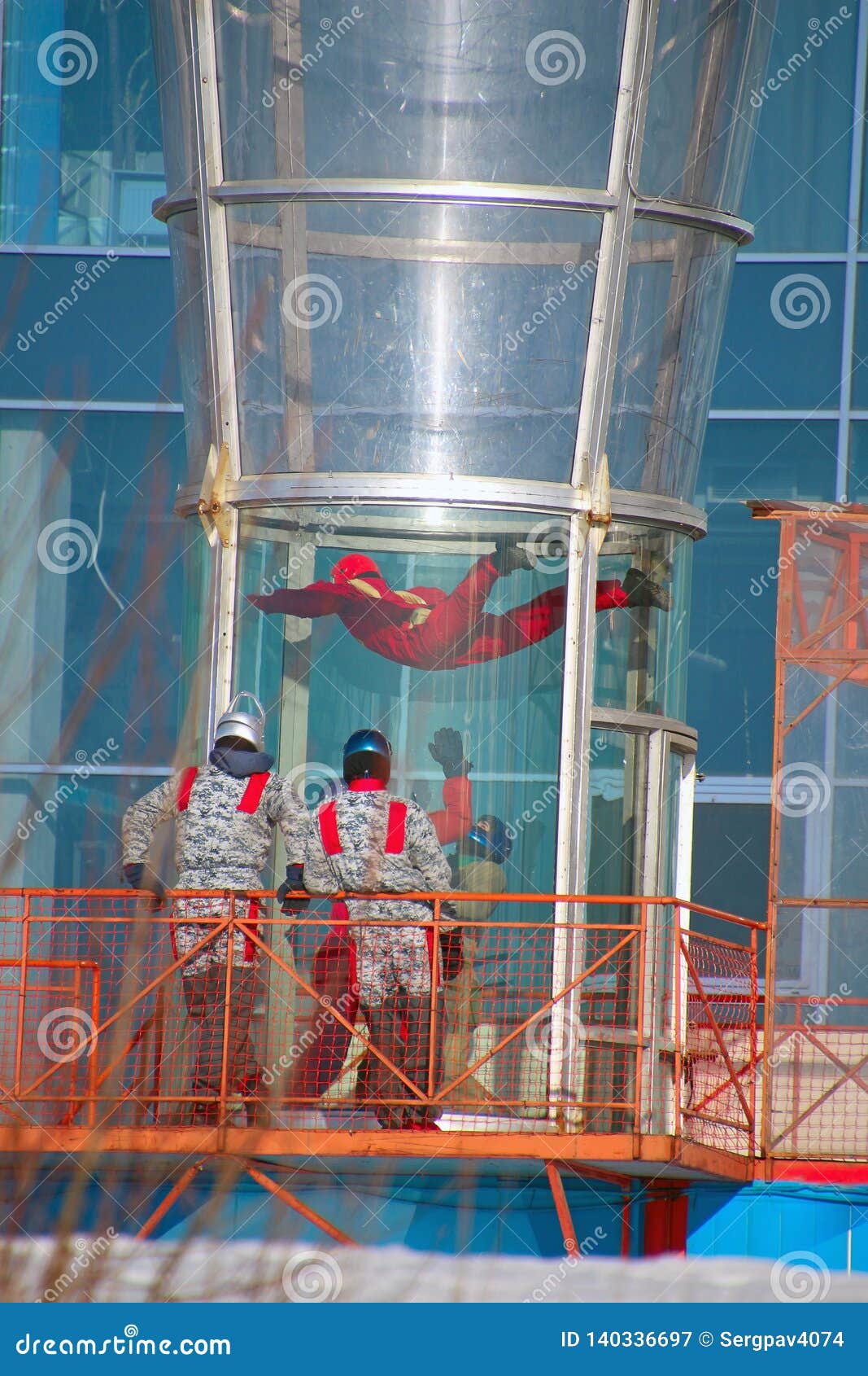 Man Hovering in an Air Pipe Stock Image - Image of hobby, airtube ...