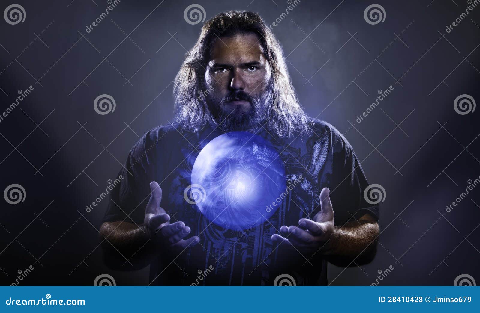 Man with Hovering Glowing Orb Stock Photo - Image of light, globe: 28410428