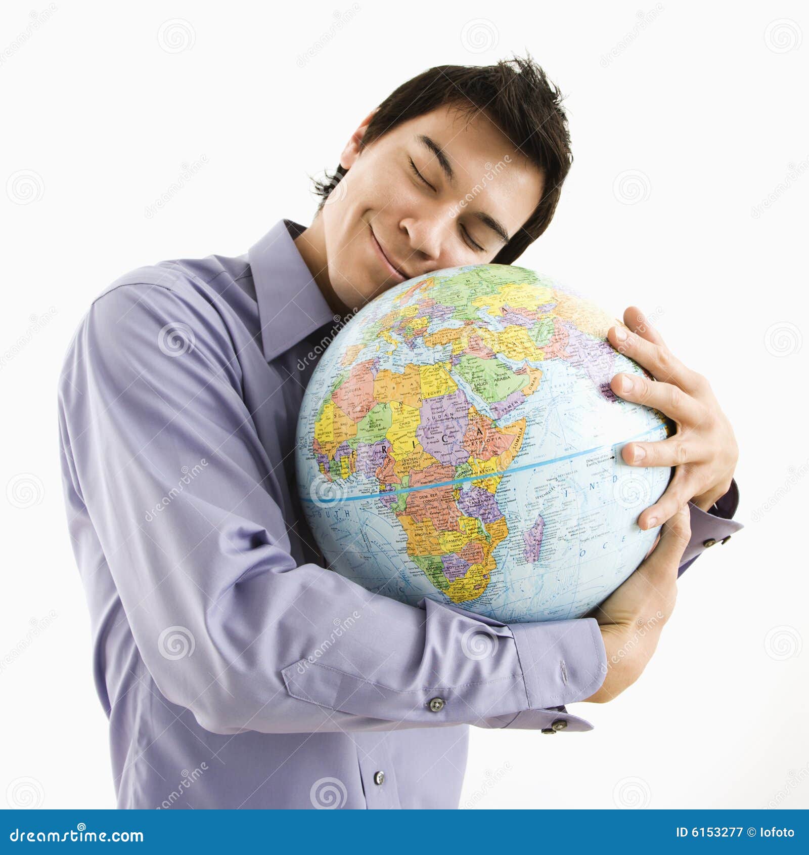 Man hugging globe stock image. Image of multiethnic, businessman - 6153277