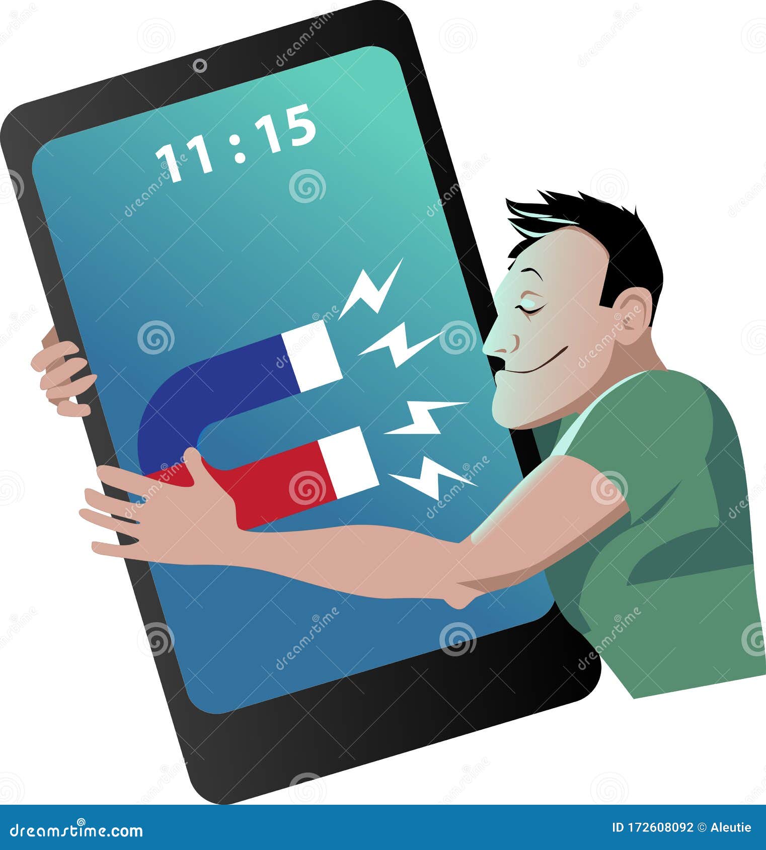 Smartphone addiction stock vector. Illustration of network - 172608092