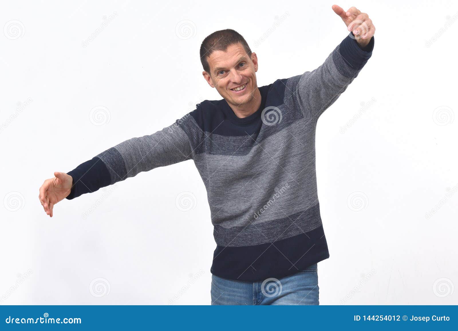 Man Hugging on White Background Stock Photo - Image of cheerful, people ...