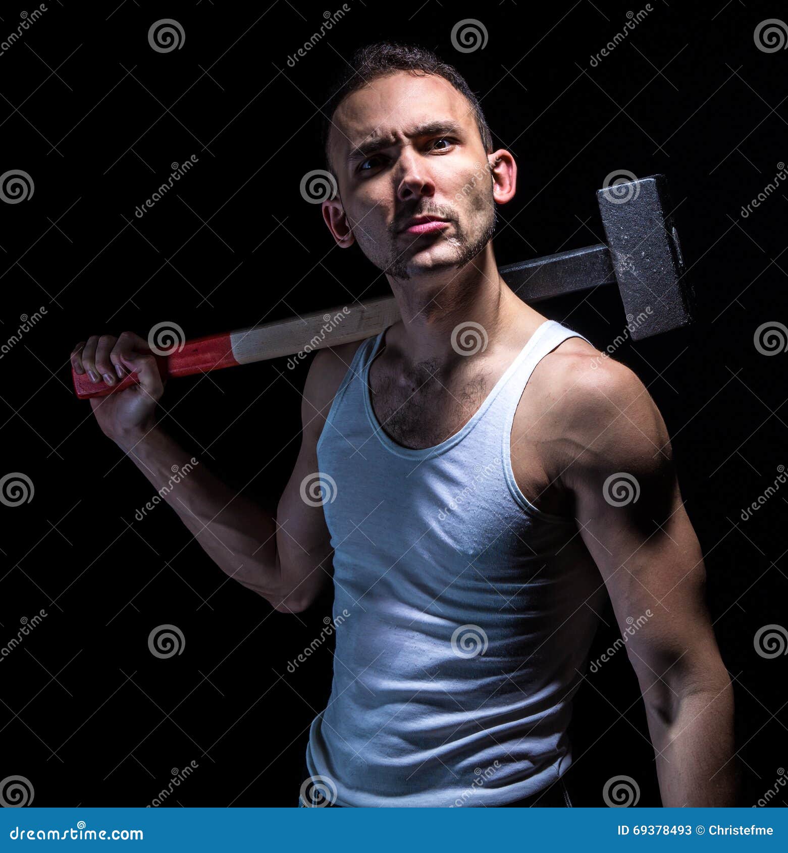 Man with hummer stock image. Image of background, crossfit - 69378493