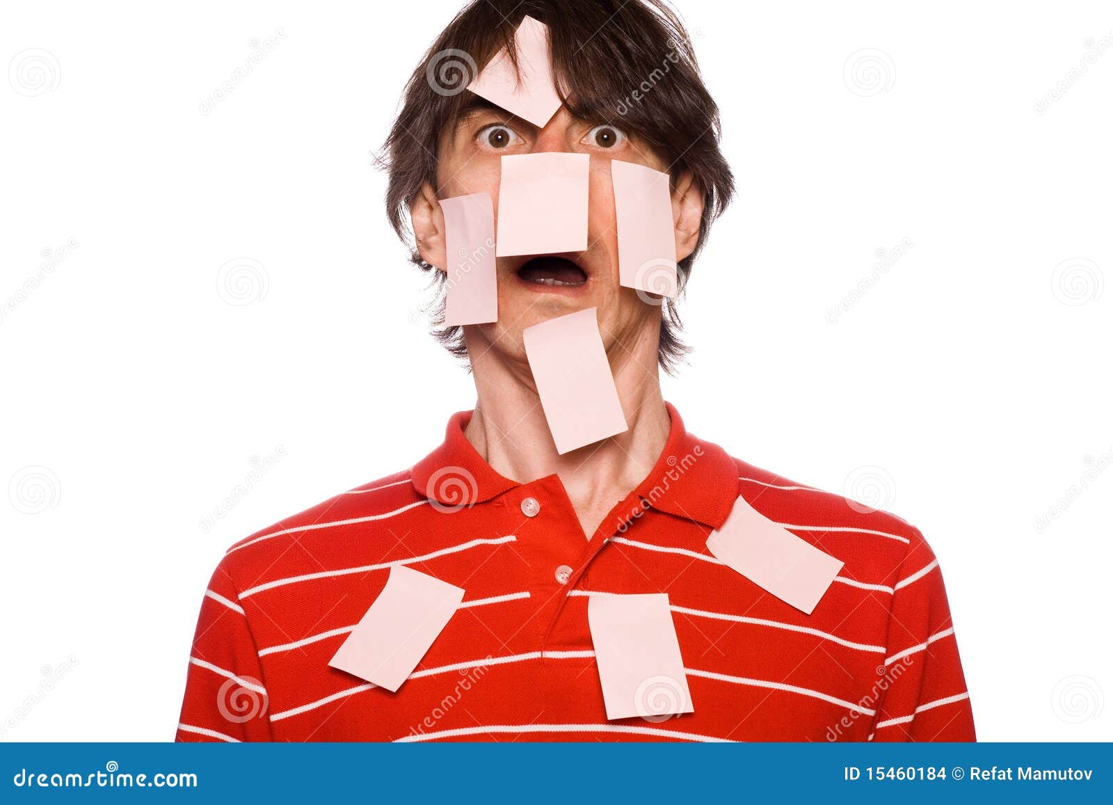 Man with Hundreds of Post it Notes Stock Photo - Image of concept, note ...