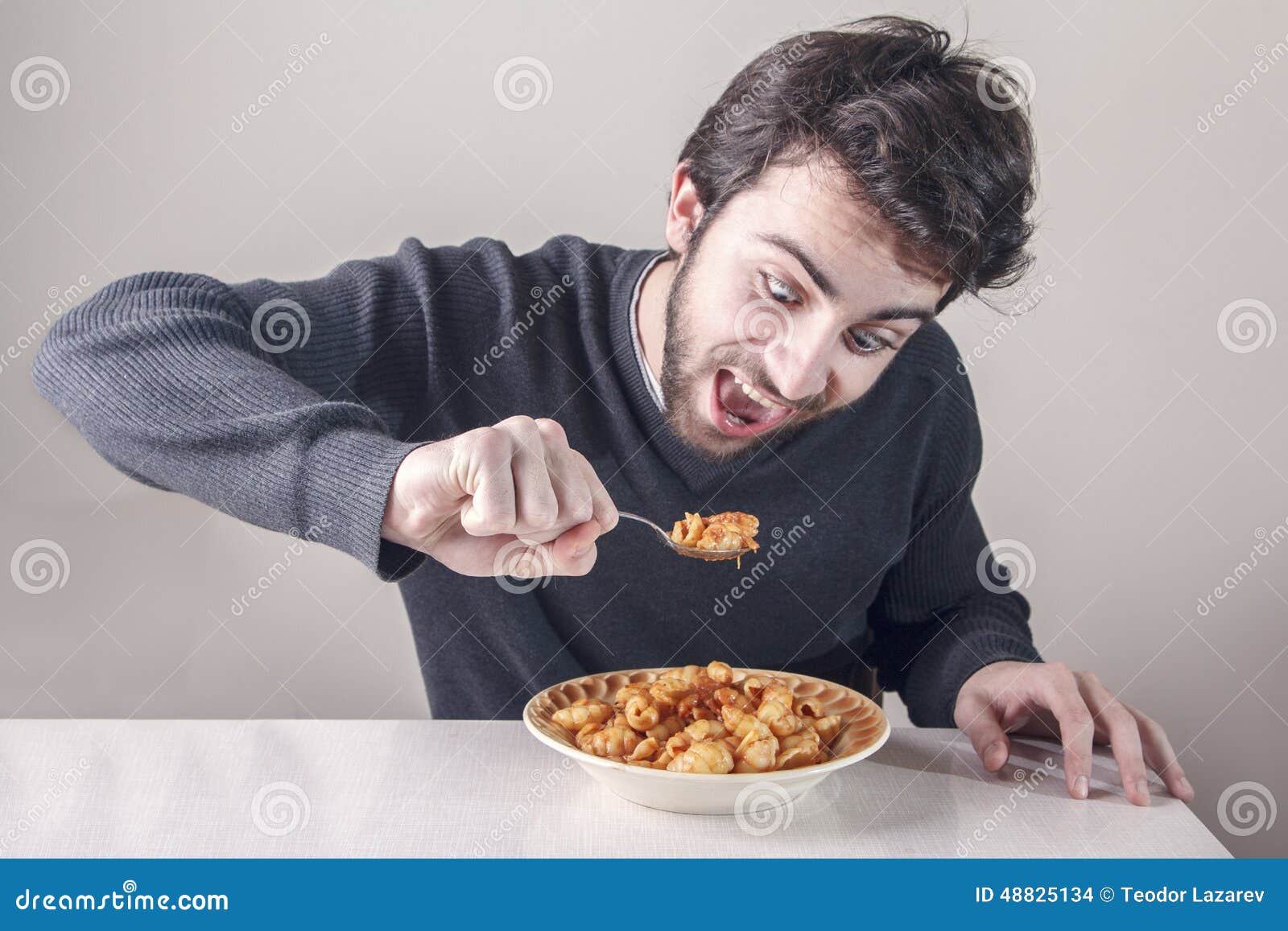 Man hungry for food stock photo. Image of dinner, adult - 48825134