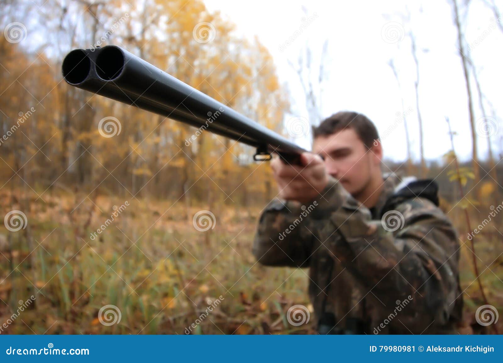Man Hunter Outdoor in Autumn Hunting Stock Image - Image of lease ...
