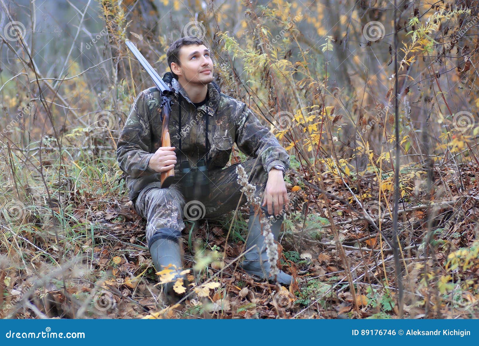 Man Hunter Outdoor in Autumn Hunting Stock Photo - Image of beauty ...