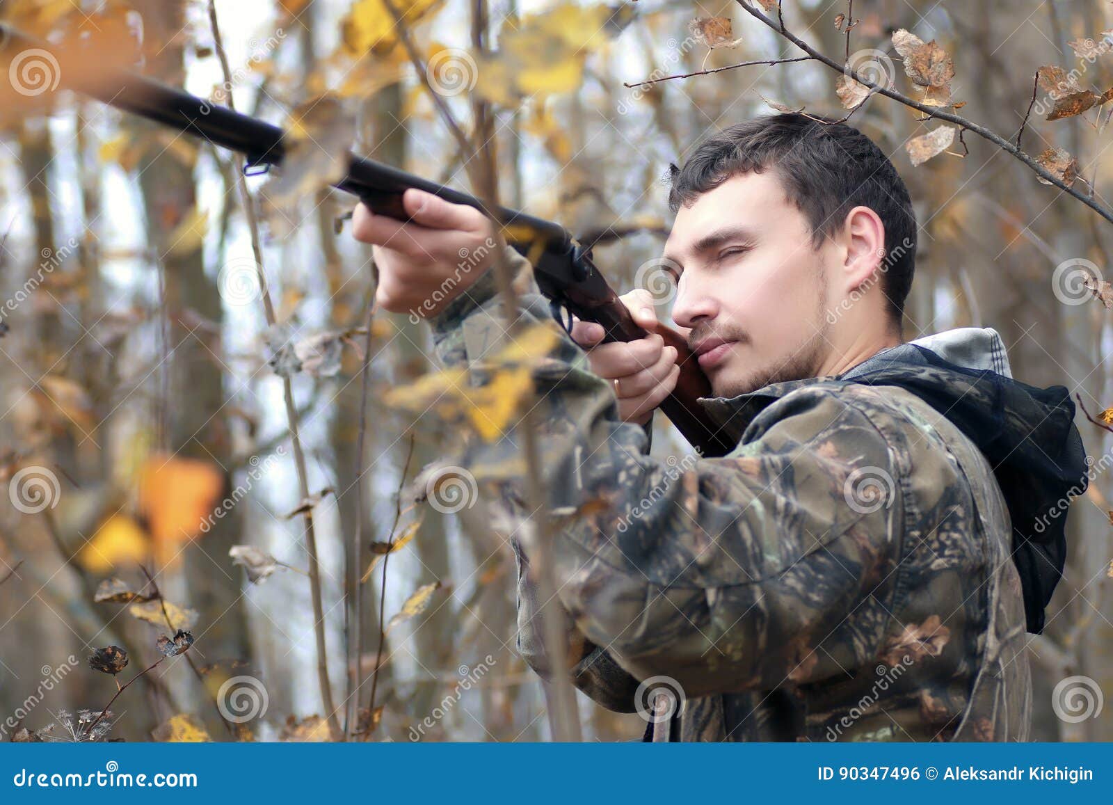 Man Hunter Outdoor in Autumn Hunting Stock Photo - Image of animal ...