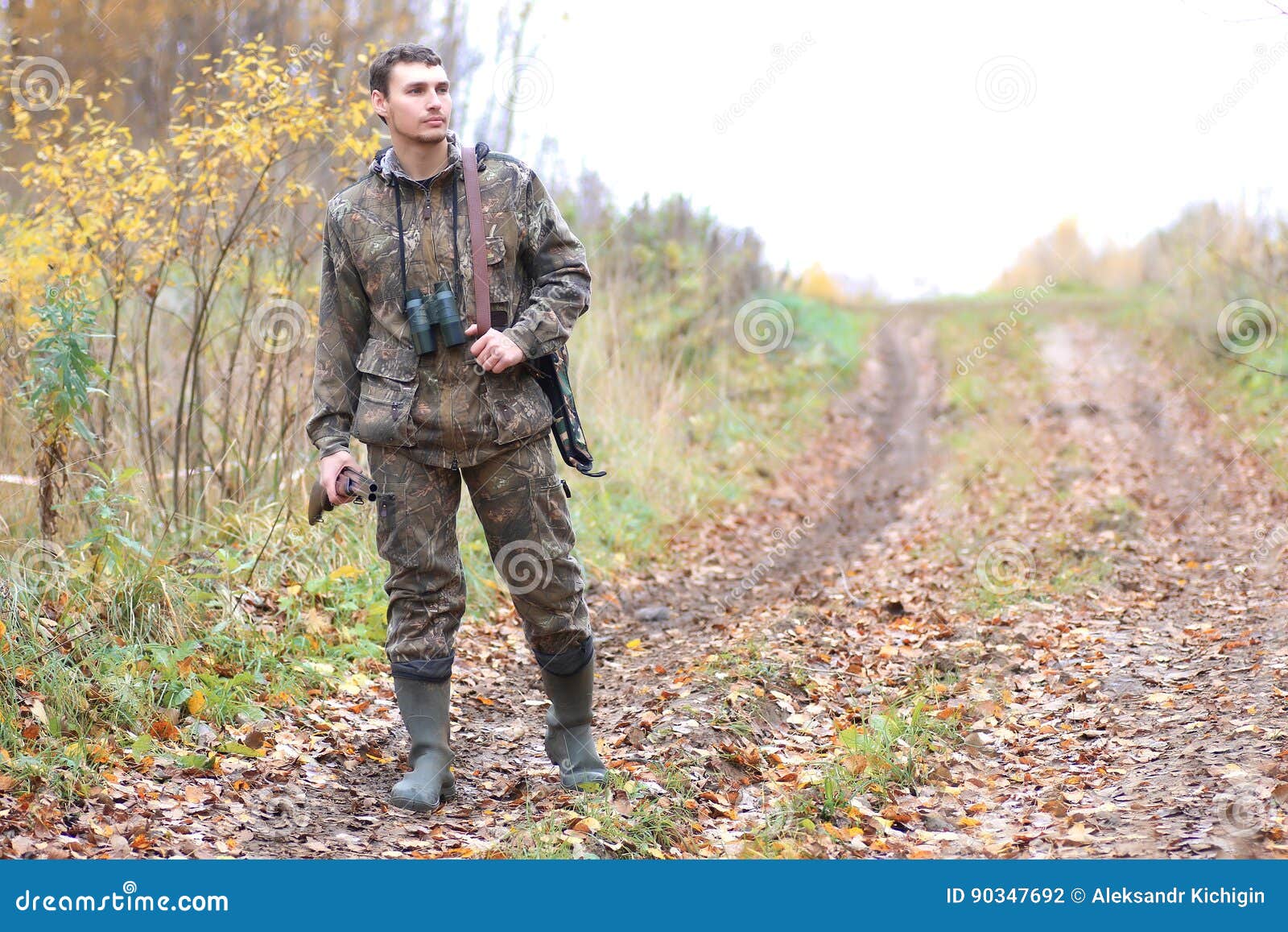 Man Hunter Outdoor in Autumn Hunting Stock Photo - Image of hunt ...