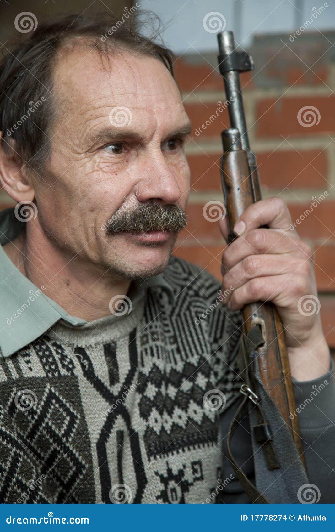 Man the Hunter with a Rifle Stock Photo - Image of male, people: 17778274