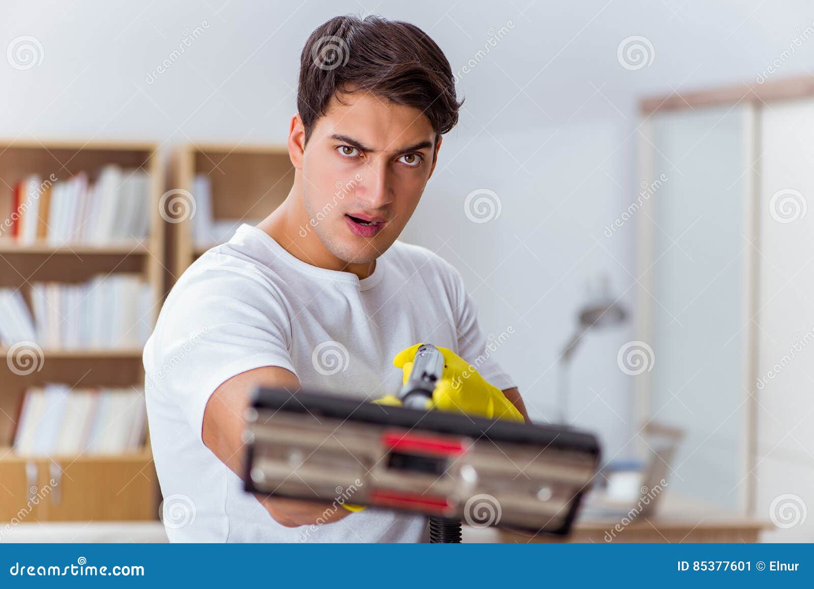 The Man Husband Cleaning the House Helping Wife Stock Image - Image of ...
