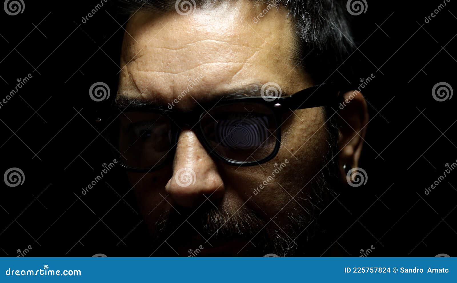 Man Hypnotized by a Spiral Hypnotic Effect Looking at the Computer ...