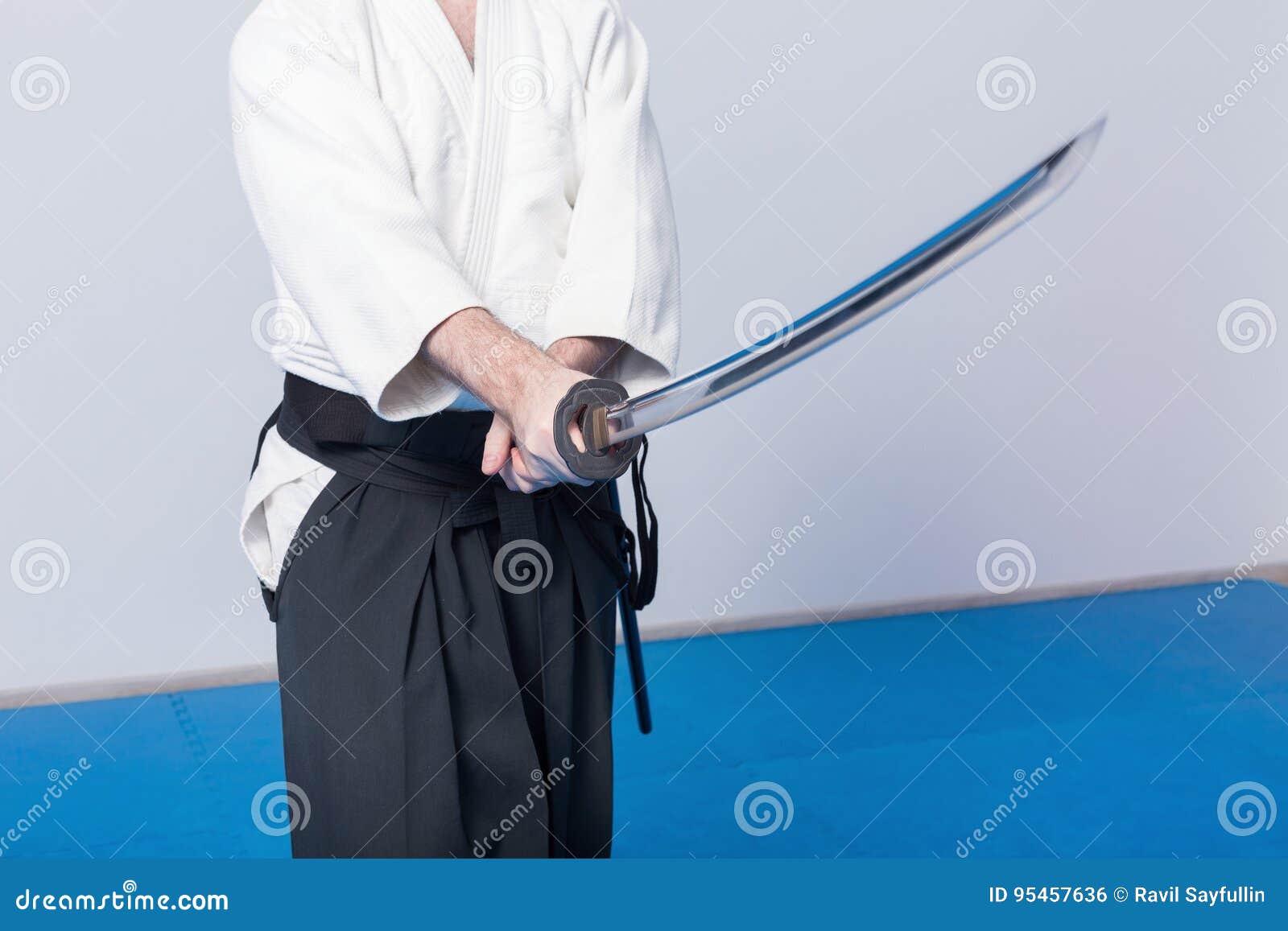 A man on iaido practice stock photo. Image of hand, kendo - 95457636