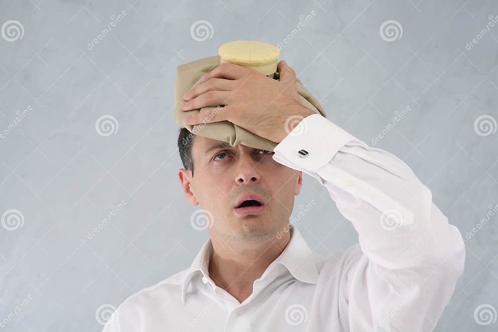 Man with ice pack stock image. Image of white, pack, face - 4475359
