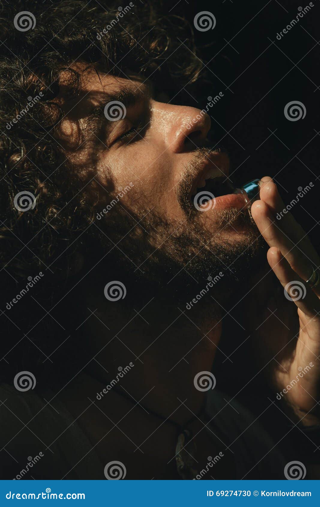 Man with ice stock photo. Image of nature, glorious, male - 69274730