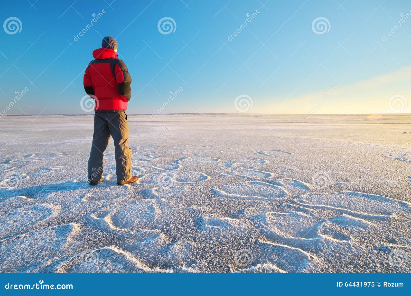 Man on ice stock image. Image of frost, light, climate - 64431975