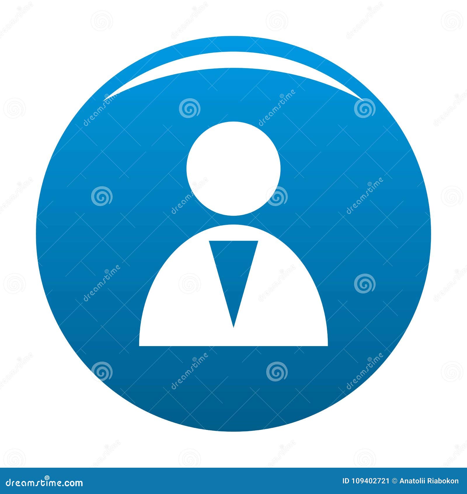 Man icon blue vector stock vector. Illustration of concept - 109402721