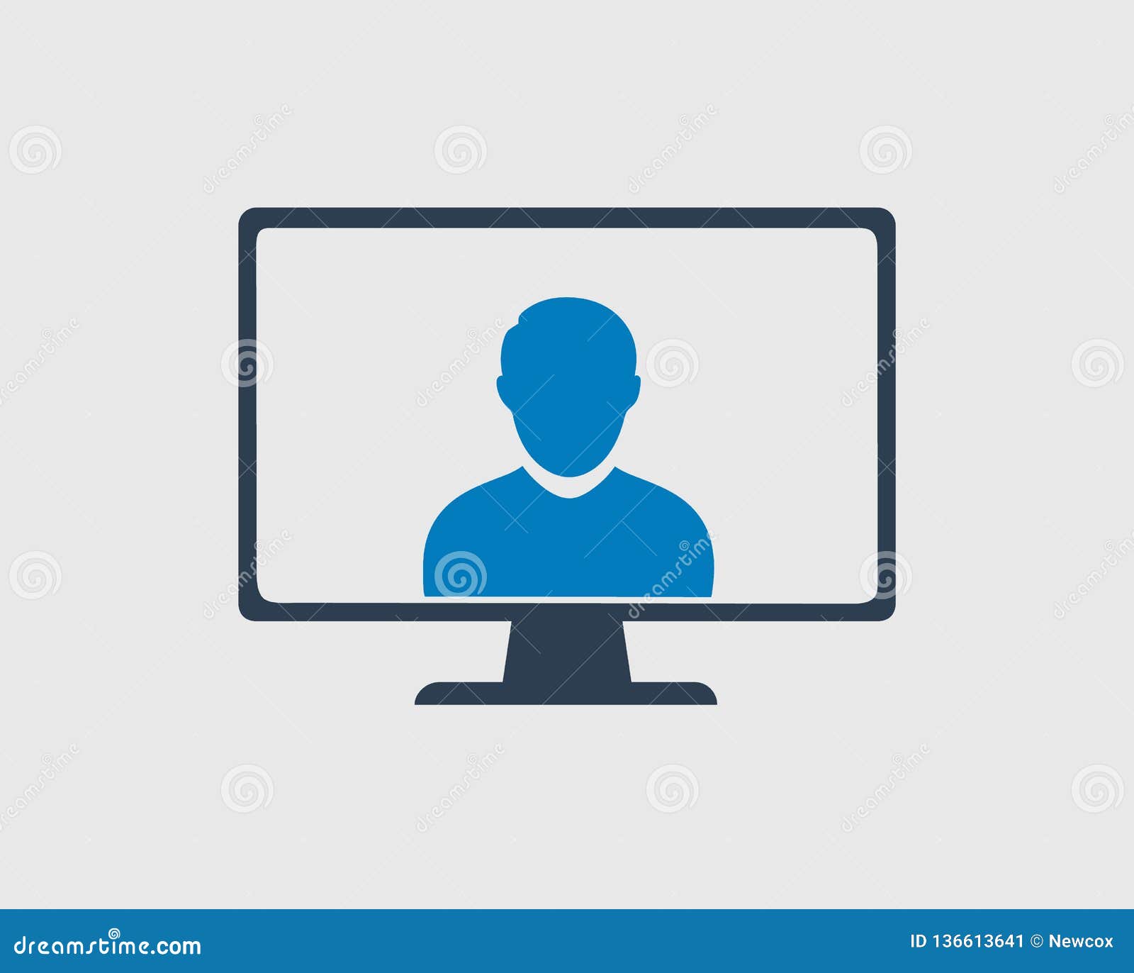 Man Icon on Computer Screen. Stock Vector - Illustration of suit, face ...