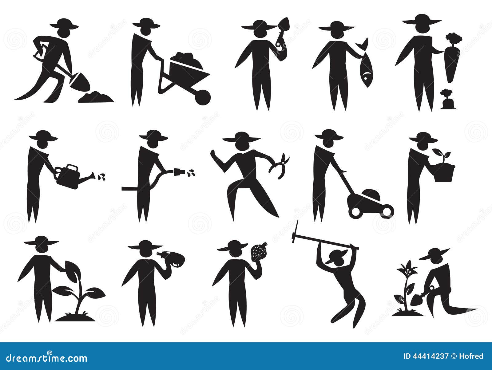 Man Icon of gardener stock vector. Illustration of fish - 44414237